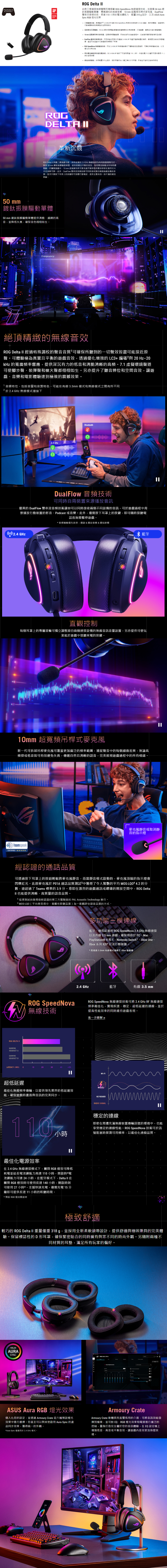 ASUS 華碩ROG Delta II 三模無線電競耳麥 - Shenqi神麒數位-打造您的客製化電腦